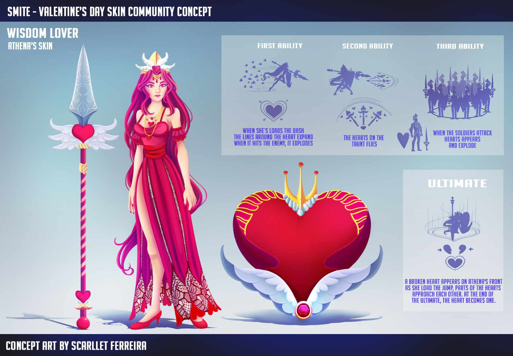 𝖡𝖠𝖱𝖱𝖸∙𝖧𝖮𝖲𝖧𝖨𝖭𝖮 - SMITE - Valentine's Day Skin Community Concept