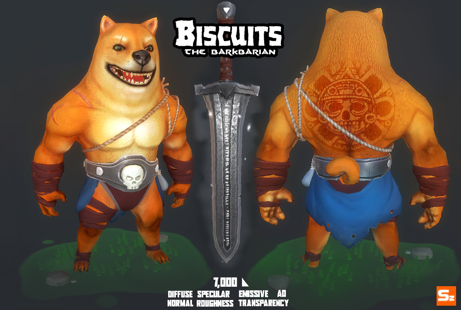 ArtStation - Biscuits the Barkbarian