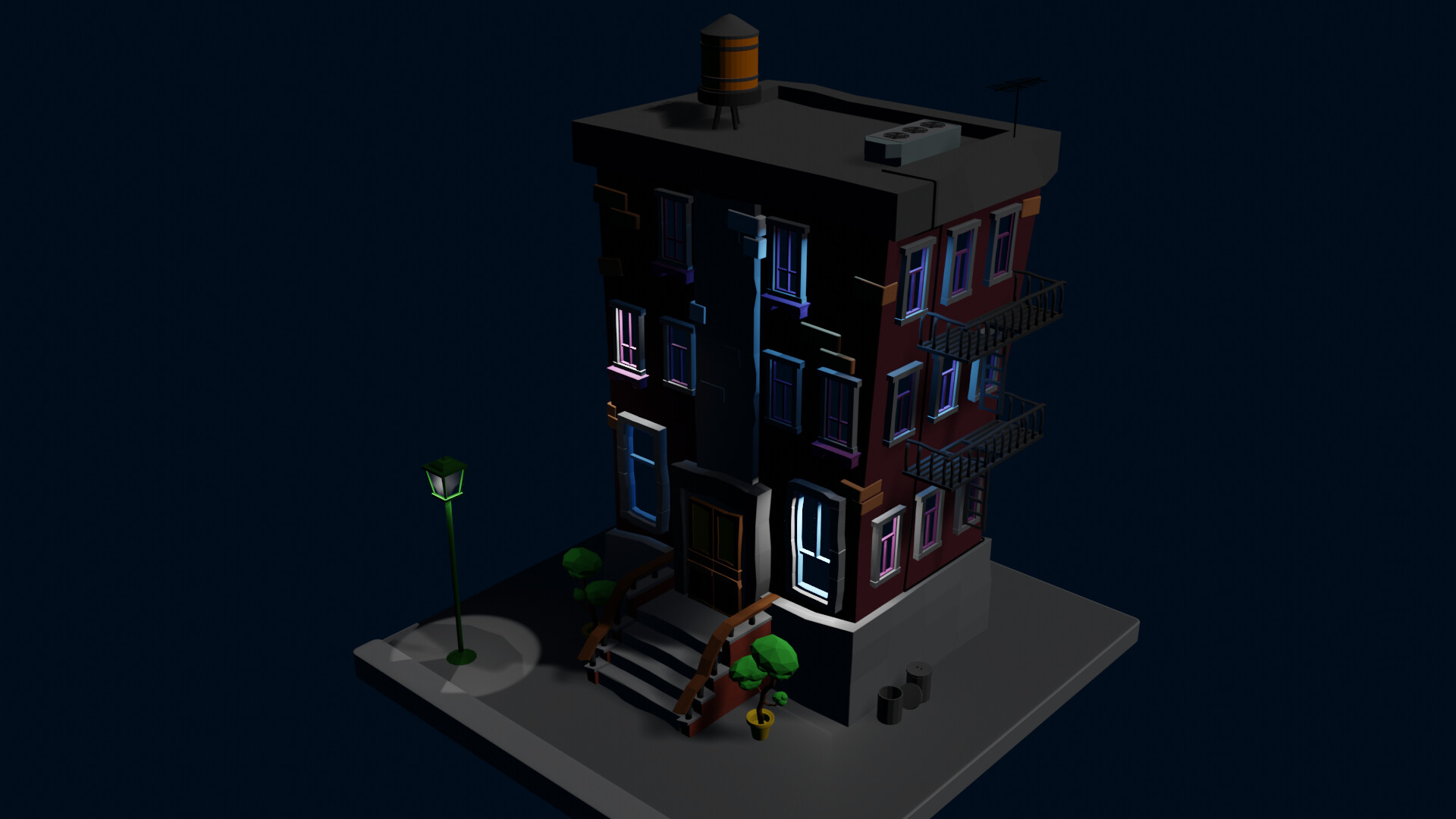 ArtStation - Low Poly Apartment Building