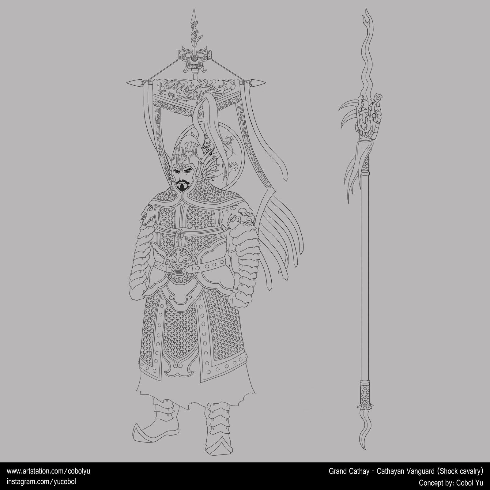 Cobol Yu - Warhammer Grand Cahtay concept art: Cathayan Vanguard