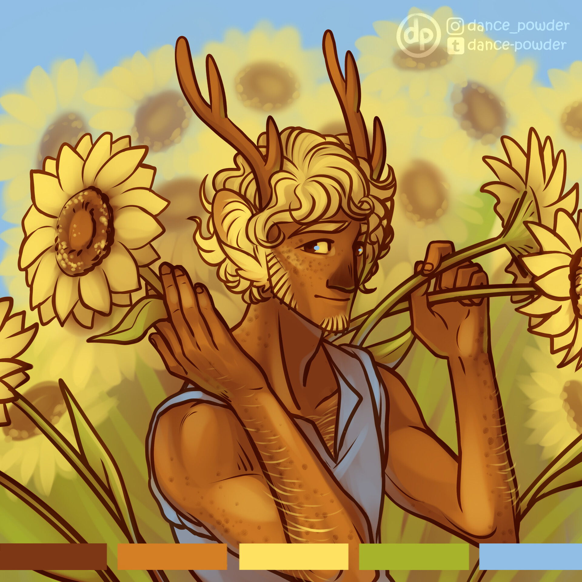 Dance Powder - 5 colours with Flowers - Day 1 Sunflower