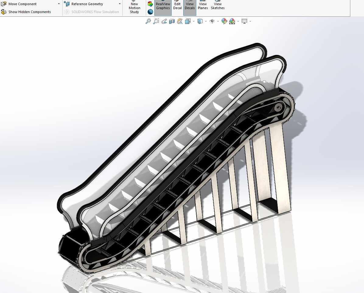 özcan özaltın - SolidWorks Escalator Drwaing Assembly And Animation [Yürüyen Merdiven]