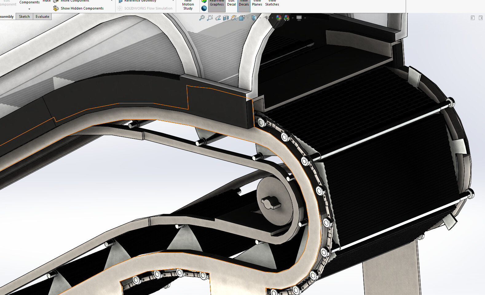 özcan ÖZALTIN - SolidWorks Escalator Drwaing Assembly And Animation [Yürüyen Merdiven]
