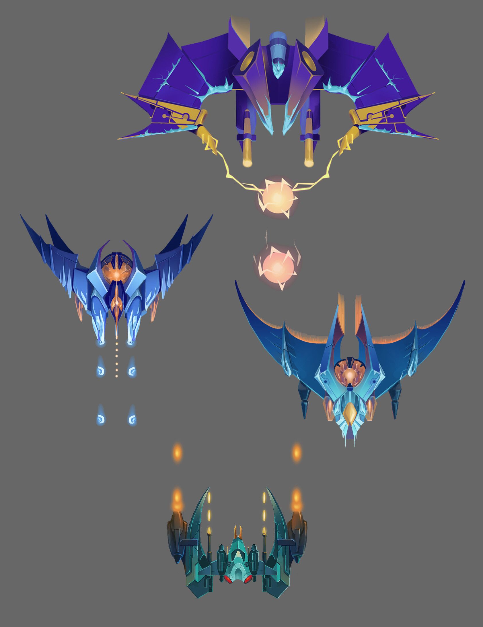 ArtStation - Spaceships for 2d shooter