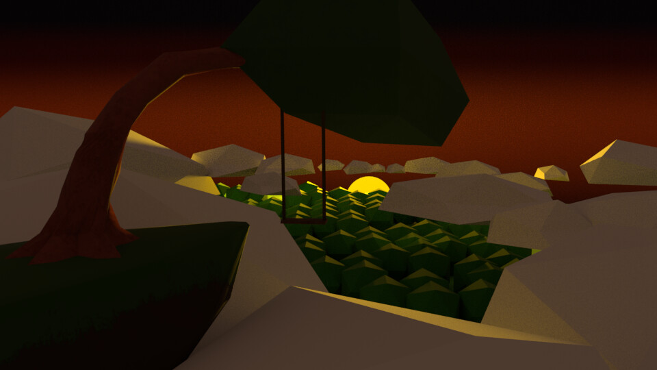 ArtStation - Low Poly: Cliff-side Swing