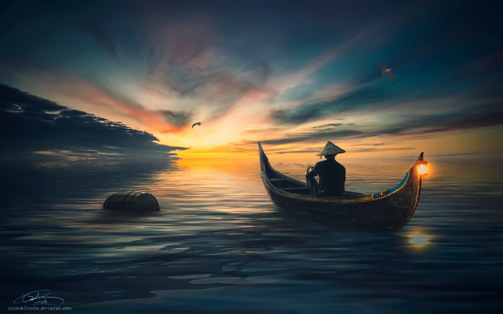 MiDo PFX - riding on a boat alone in the sea