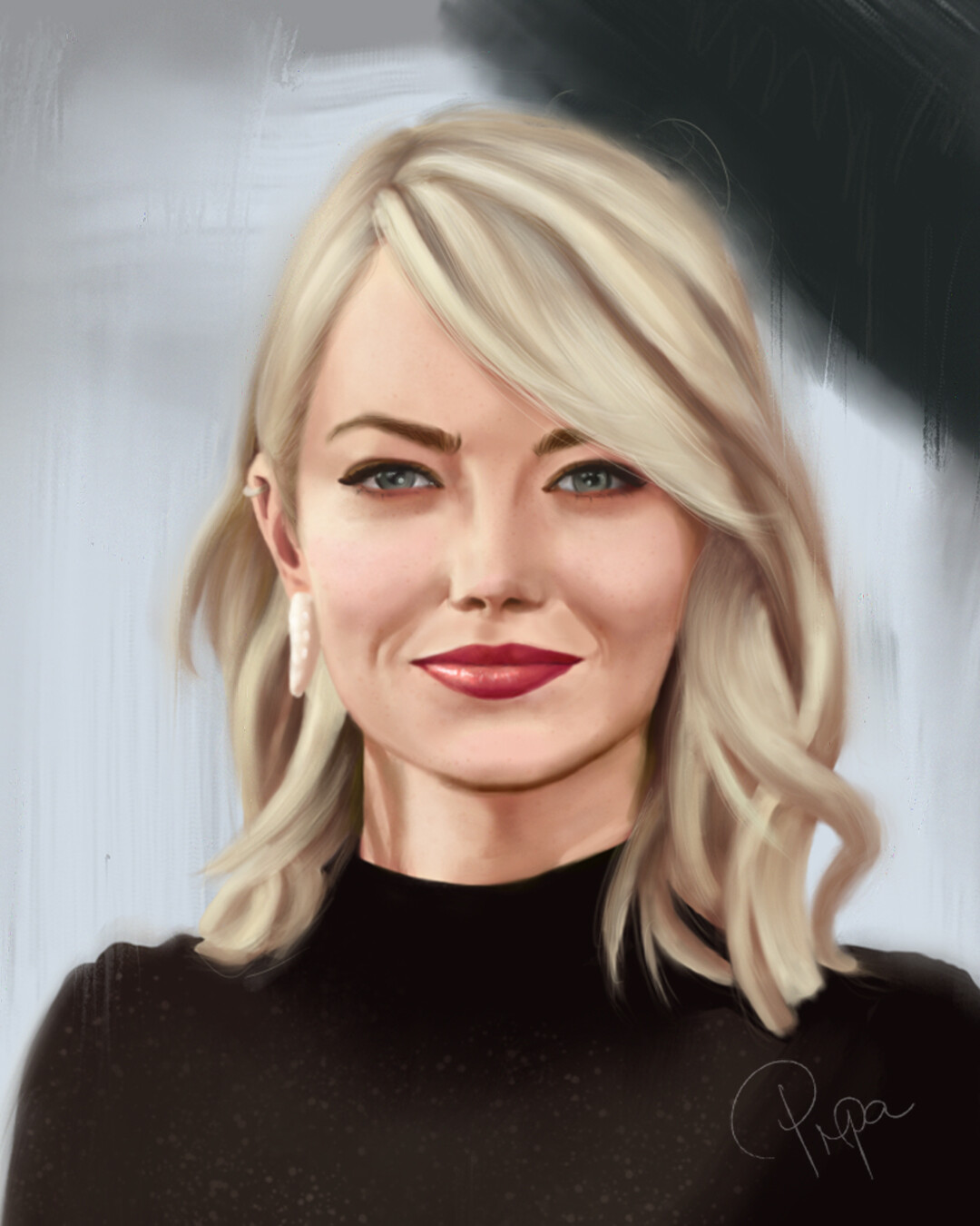 ArtStation - Portrait of Emma Stone