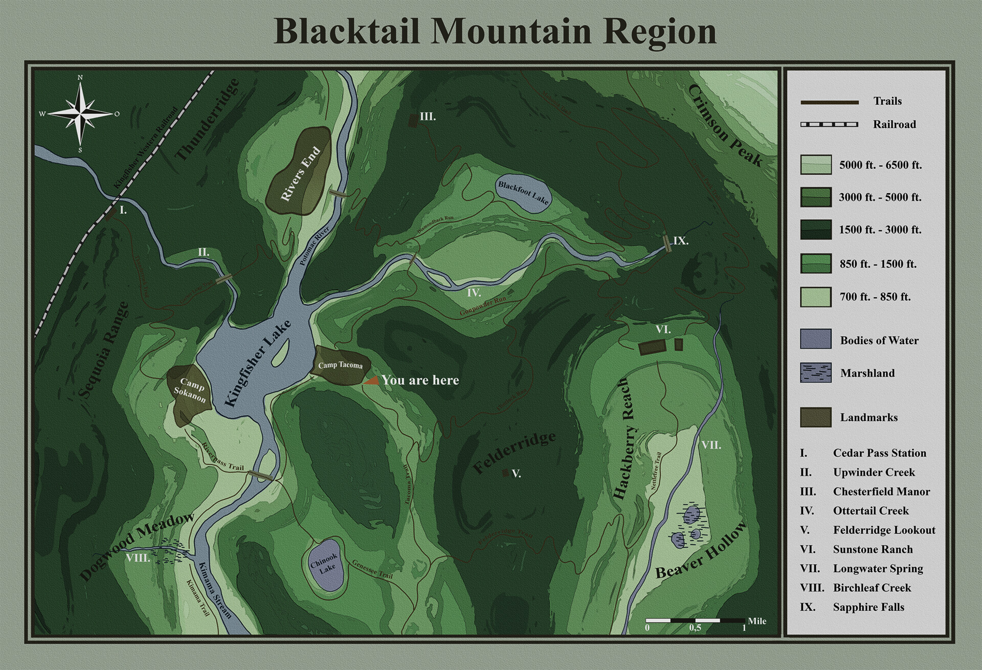 ArtStation - Blacktail Mountain Region Map