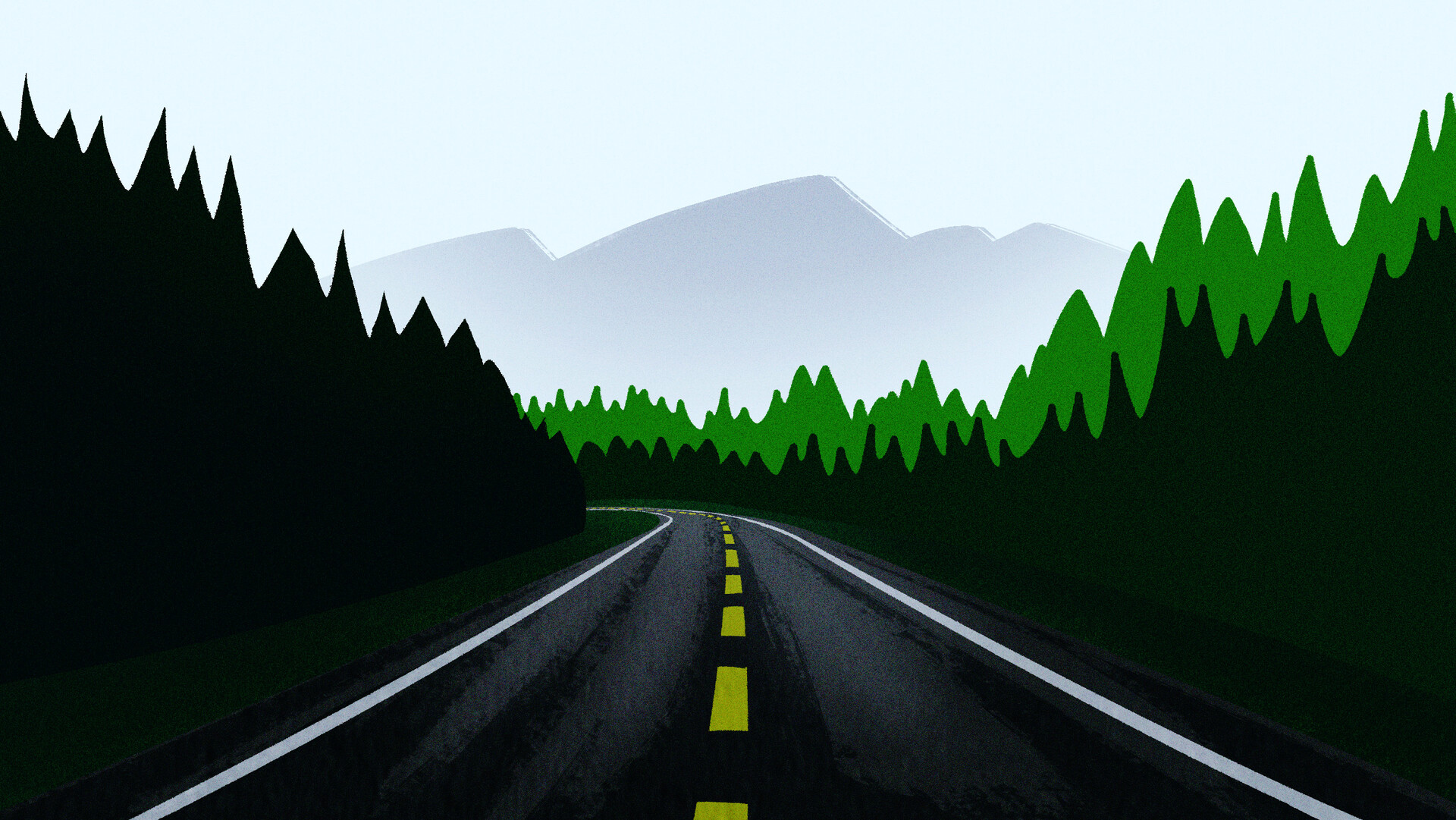 ArtStation - Forest Highway Background study