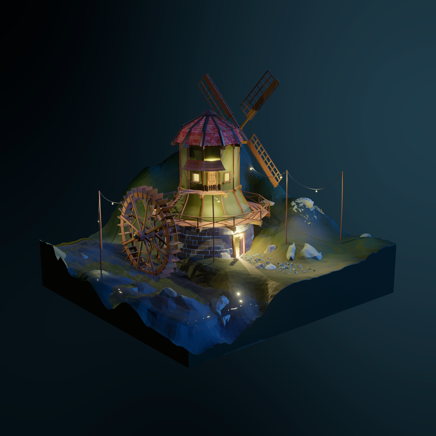 ArtStation - Wind- and watermill