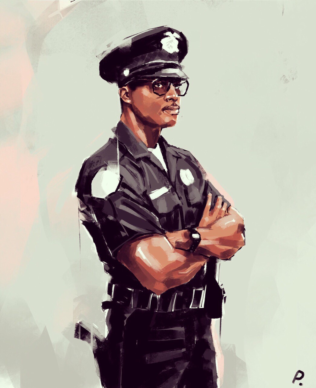 ArtStation - Officer Kevin Hall L.A.P.D. 1980s