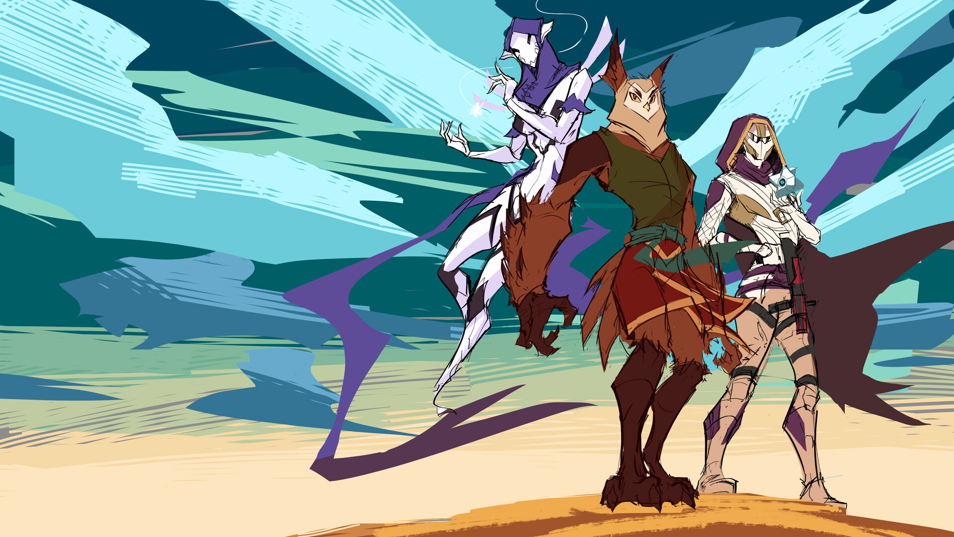 Chicken Draws Dogs - WARFRAME / DESTINY - The Owls