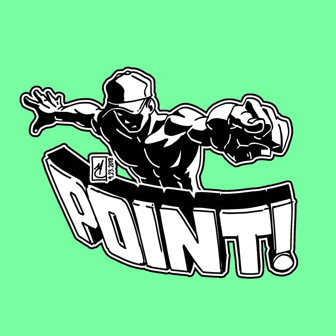 ArtStation - Sticker/shirt design concept – "POINT!"