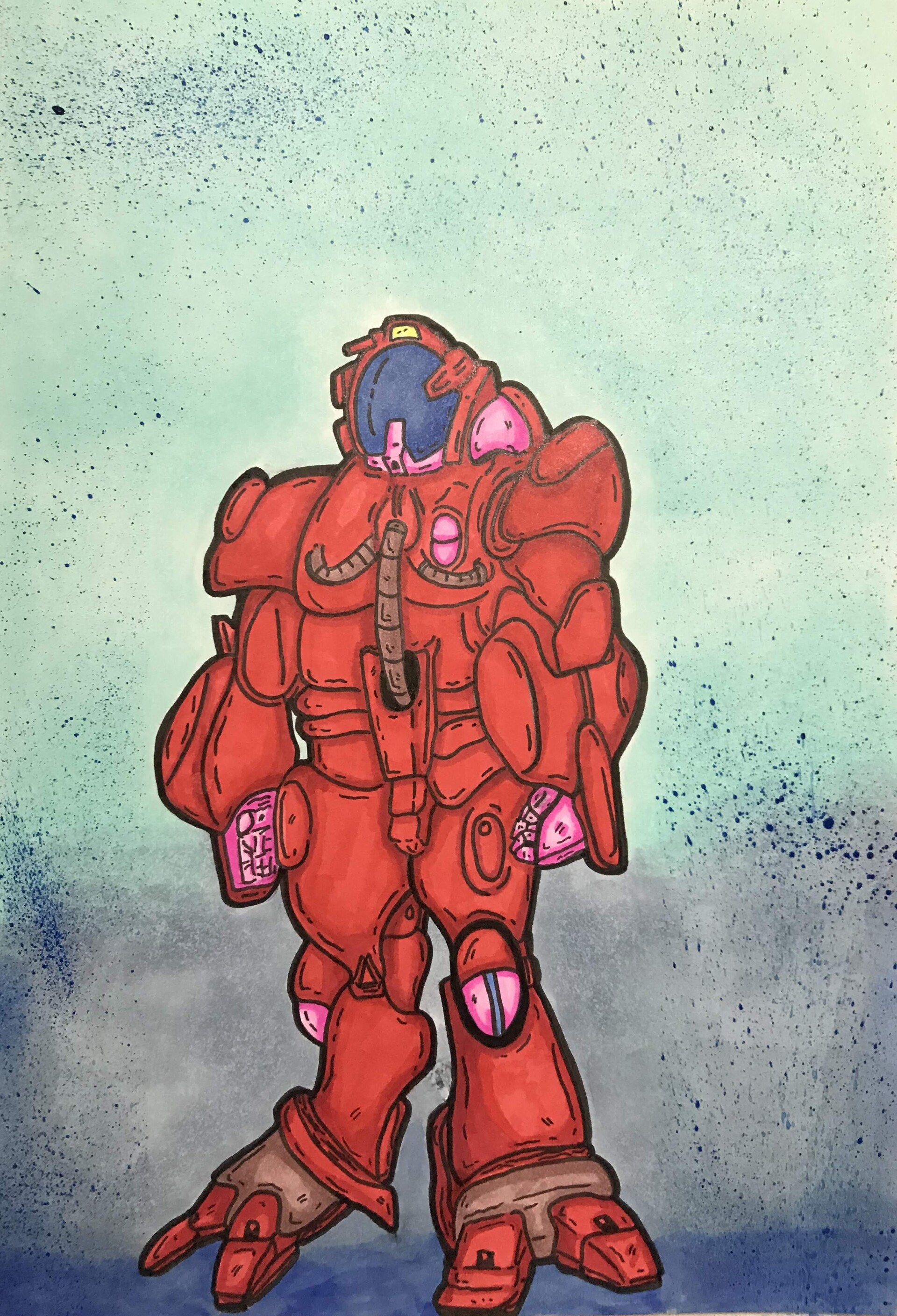 ArtStation - Red Bioroid from Robotech