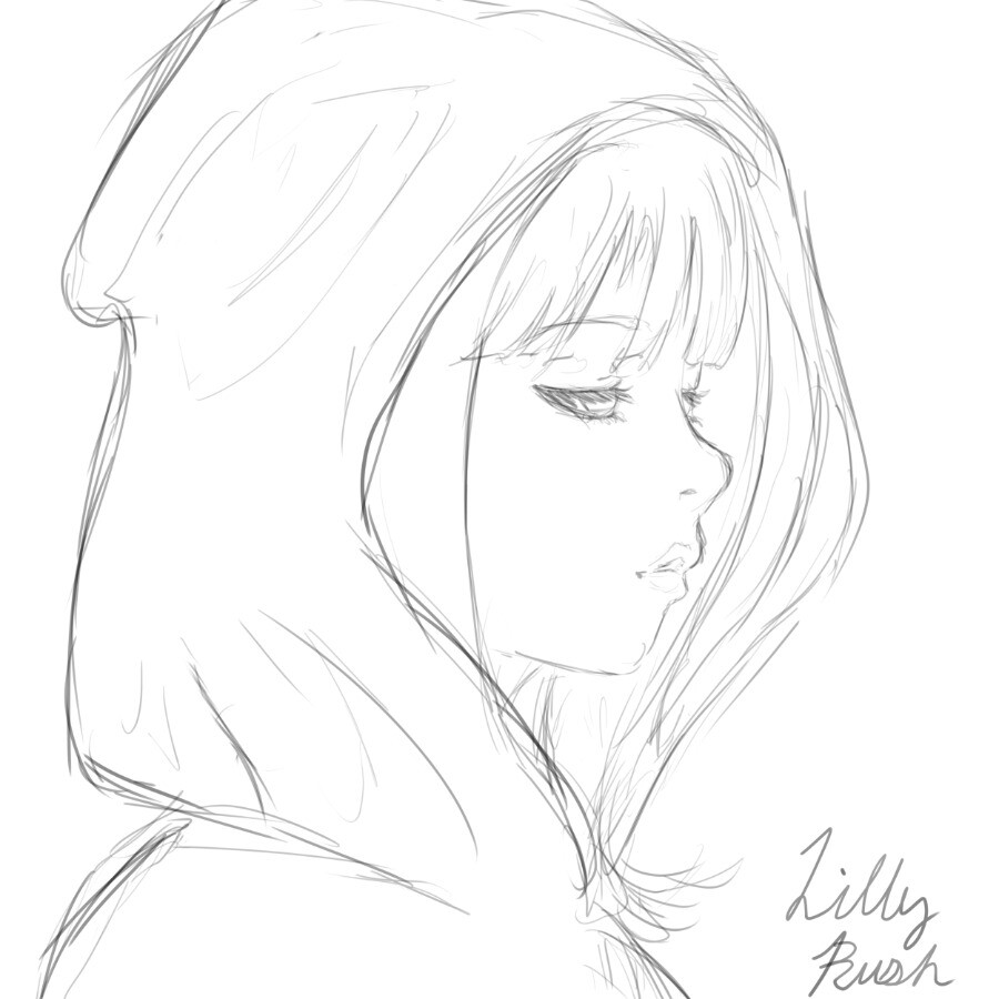 how to draw hood side view