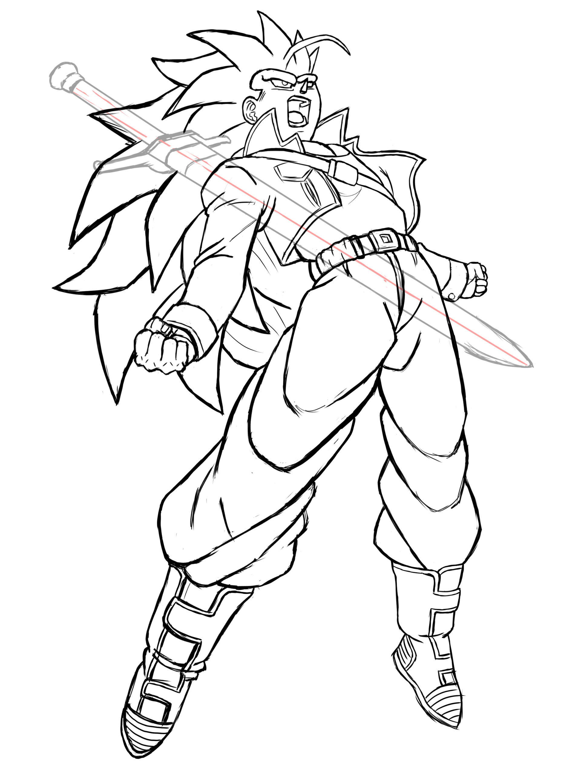 super saiyan 3 coloring pages