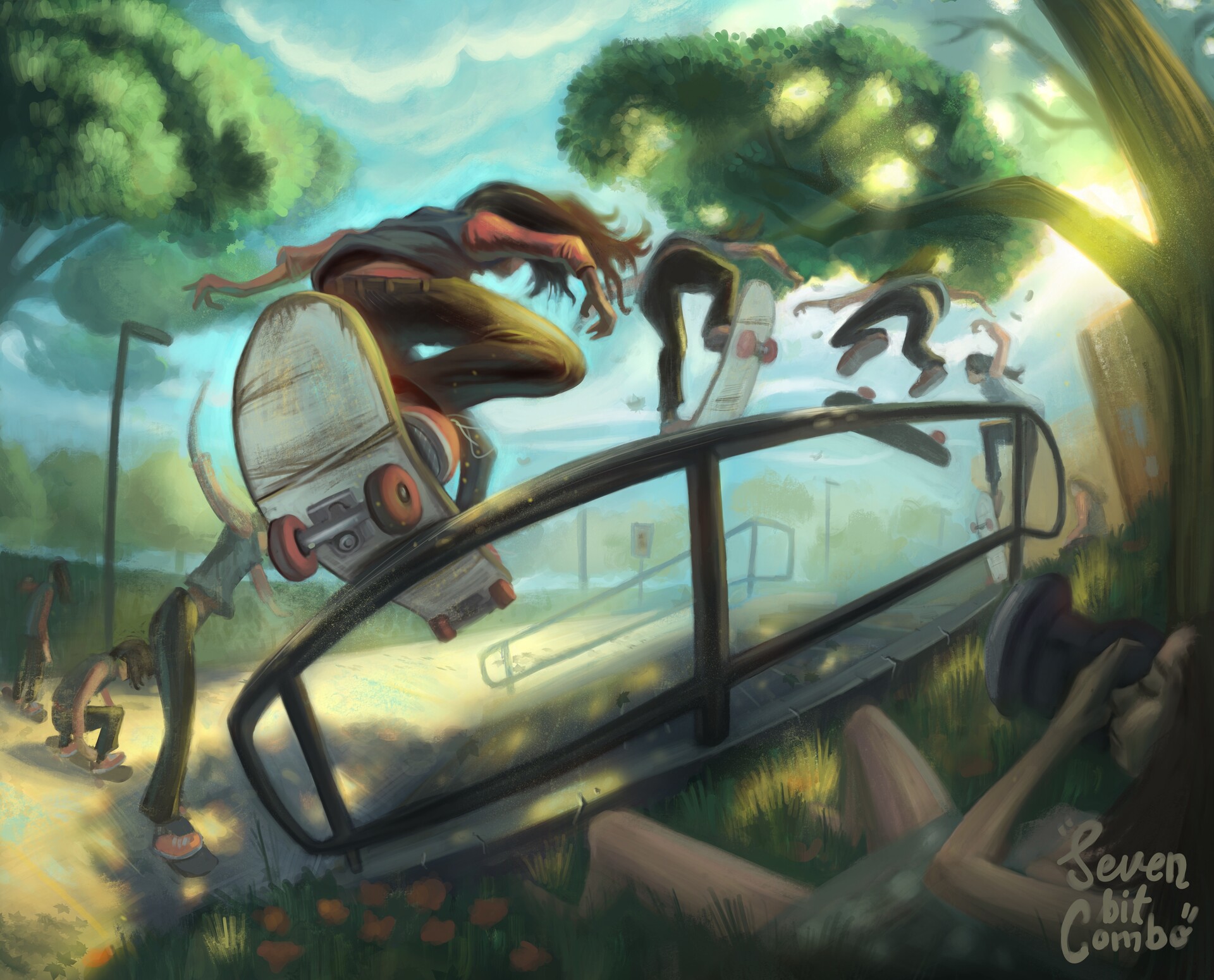 ArtStation - Kick flip backflip