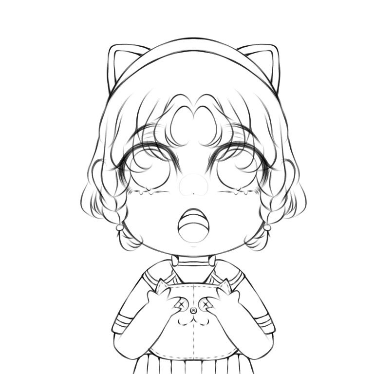 ArtStation - My new chibi lineart