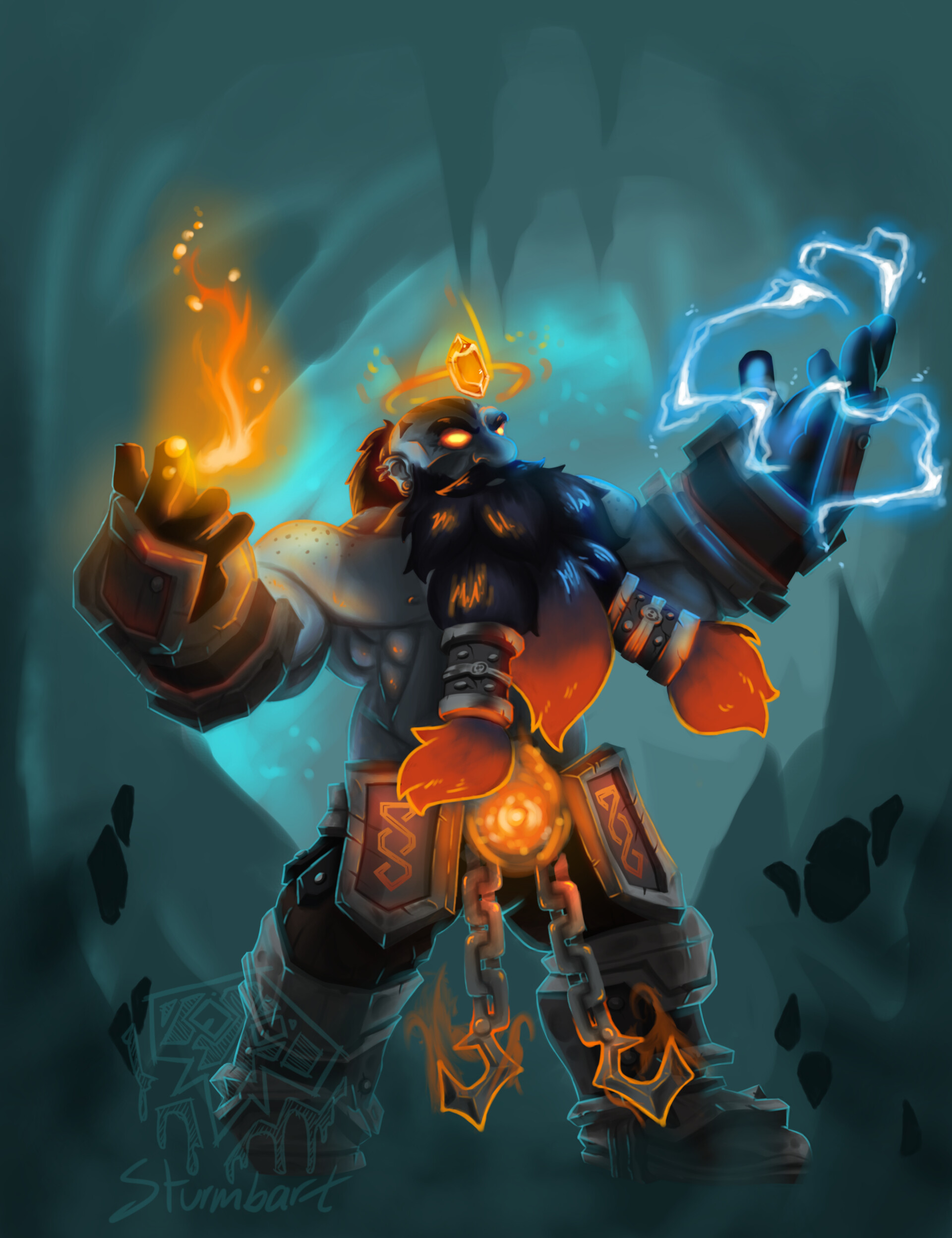 ArtStation - Dwarf elemental shaman