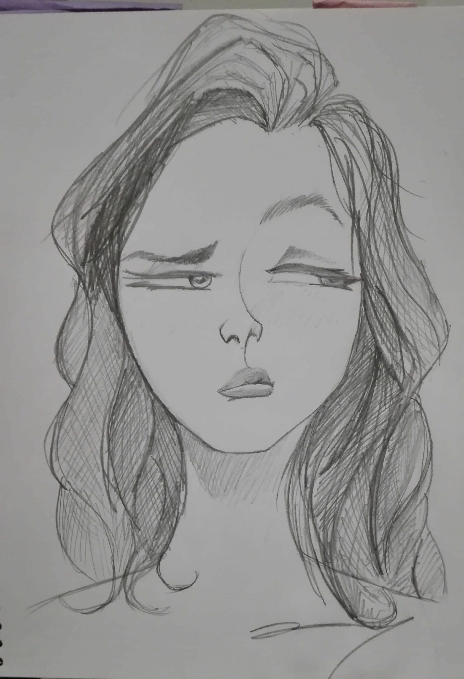 how to draw a girl looking to the side