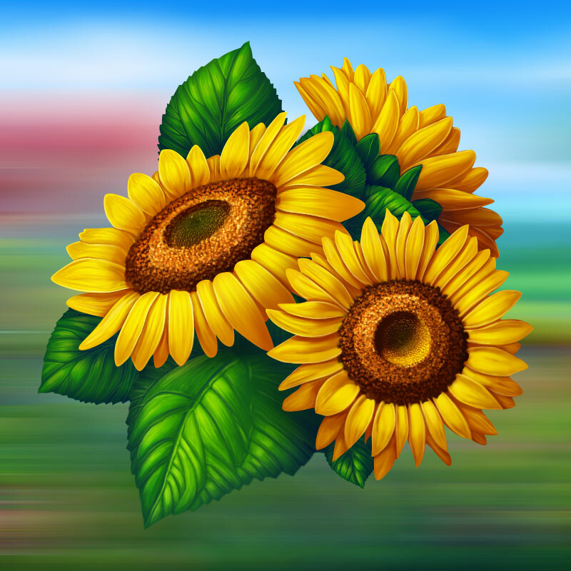 ArtStation - Sunflower as a slot symbol