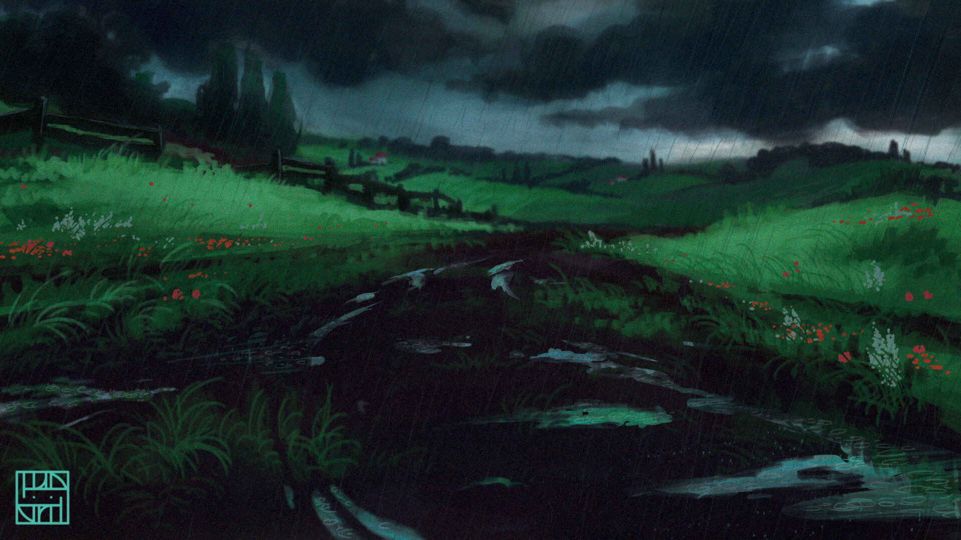 ArtStation - Rainy day in the French countryside