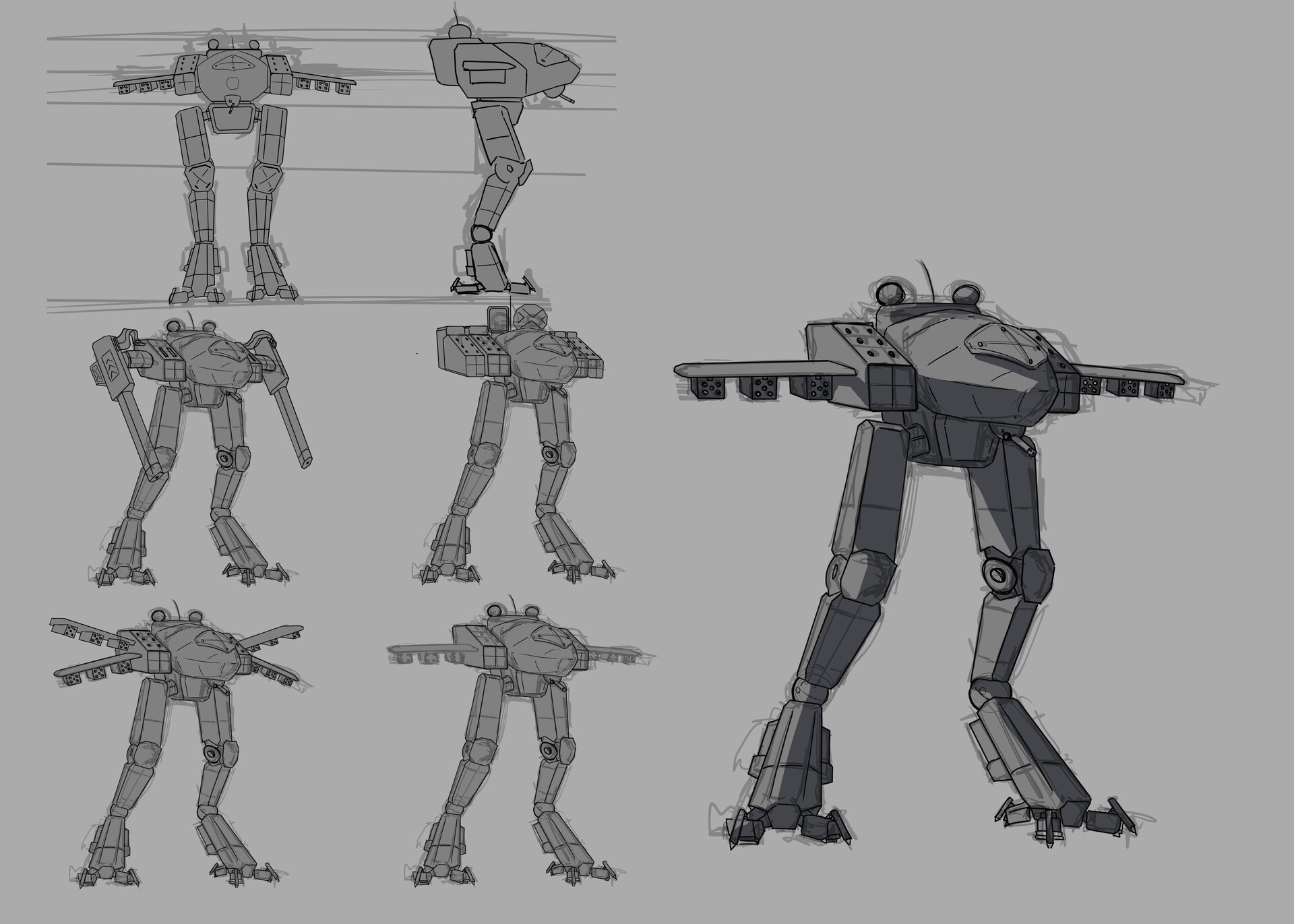 ArtStation - Mech design sheet