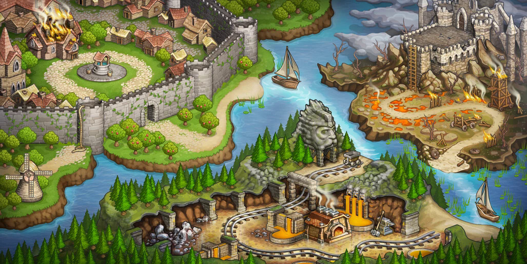 ArtStation - World Map for the mobile game Adventure Smash