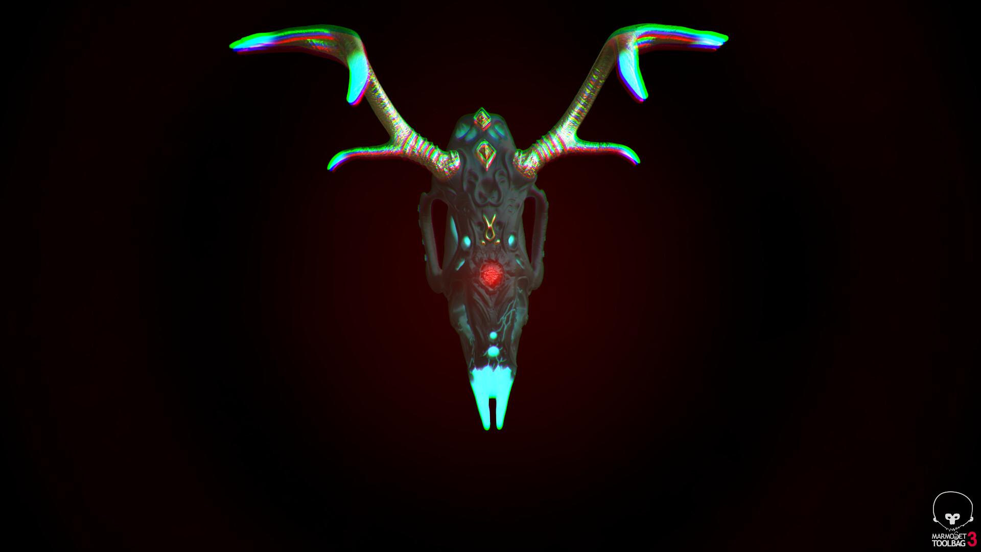 ArtStation - Deer styled skull
