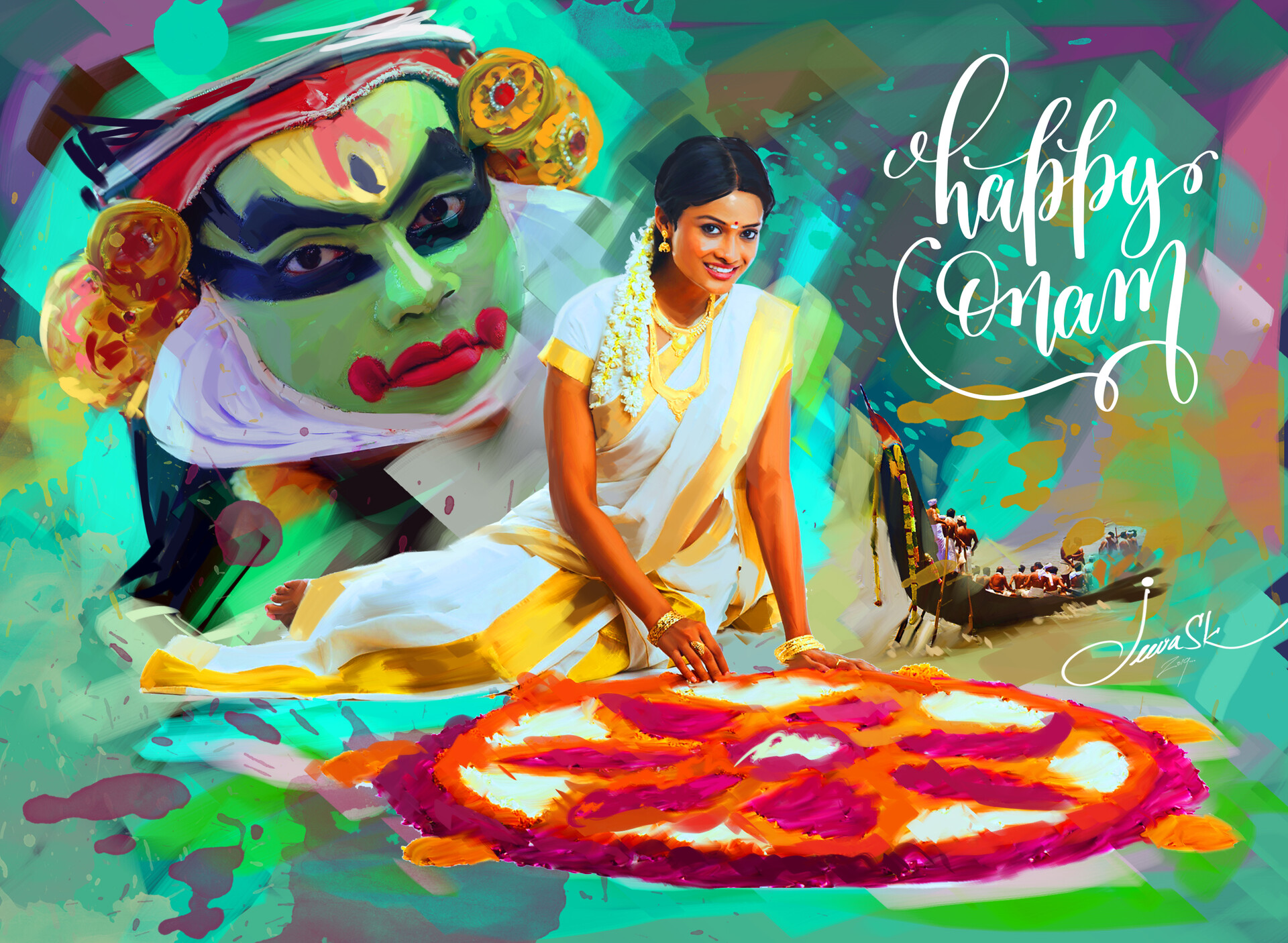 ArtStation - Happy onam