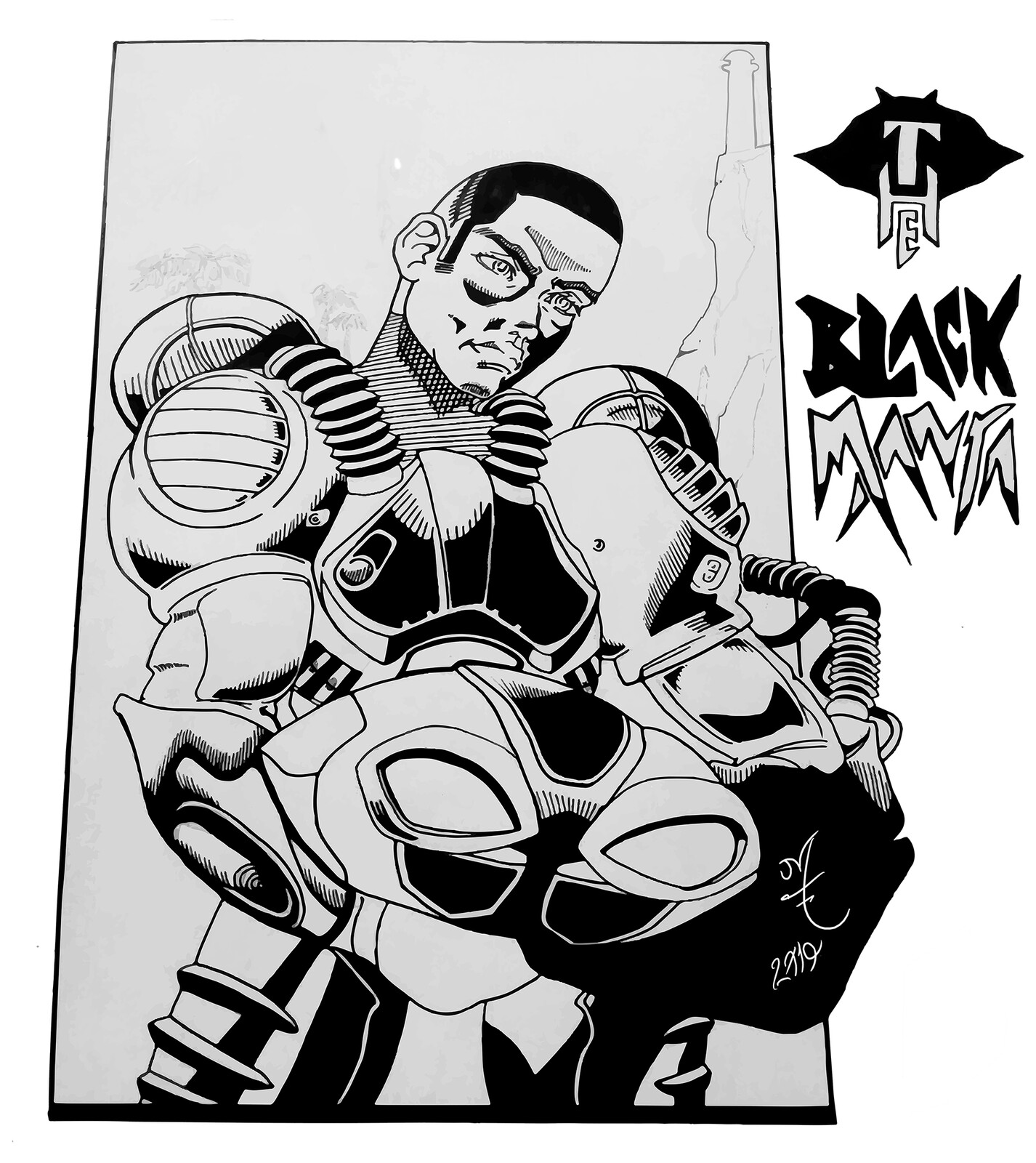 Marcos Fernández Mory - Black Manta Pen and pencil