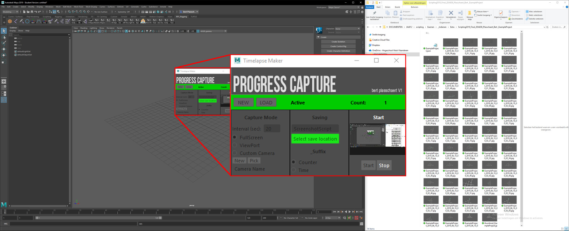 Bert Plasschaert - Maya progress capturing script