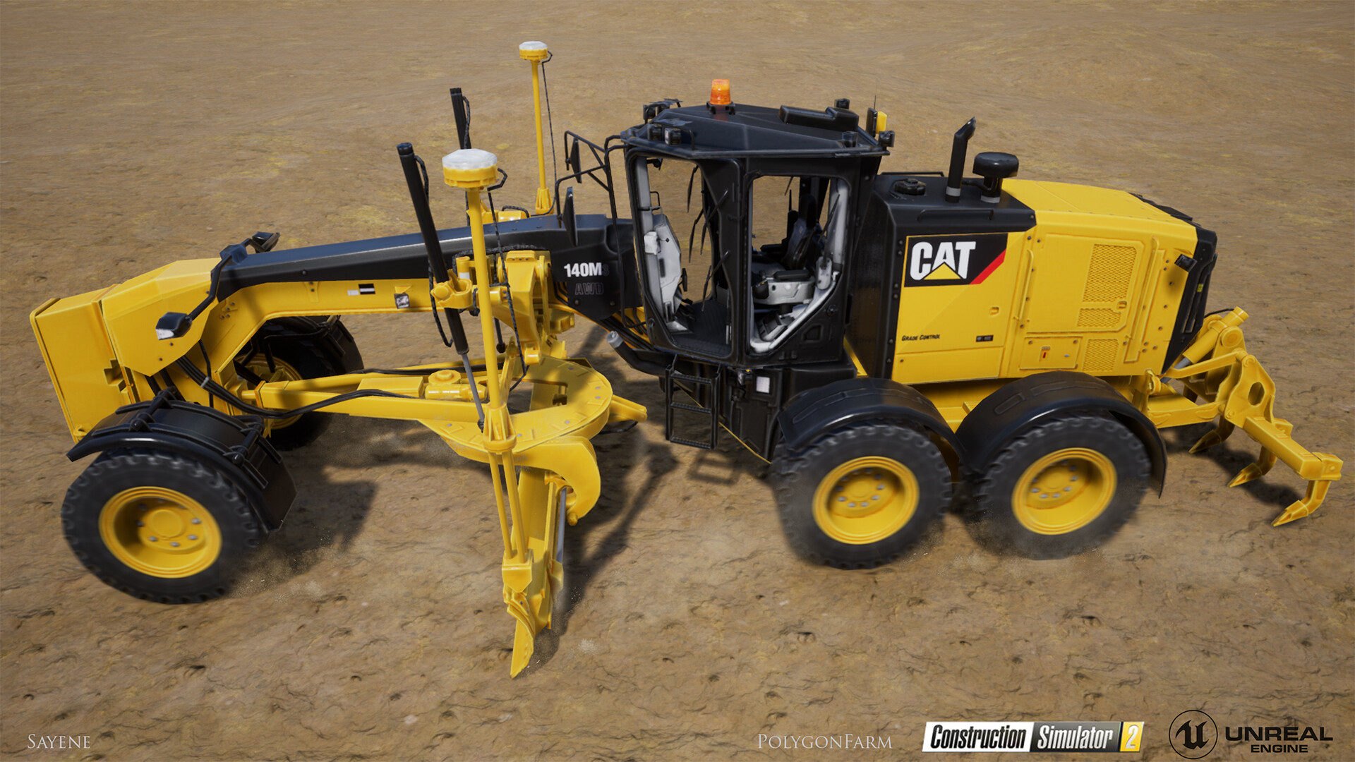ArtStation - Cat 140m3 grader