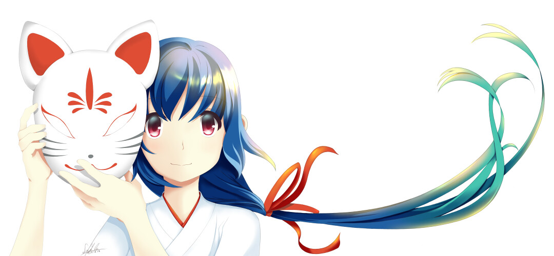 ArtStation - Fox mask girl