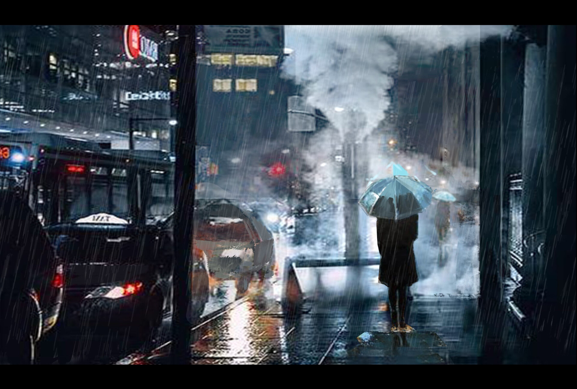 ArtStation - city in the rain