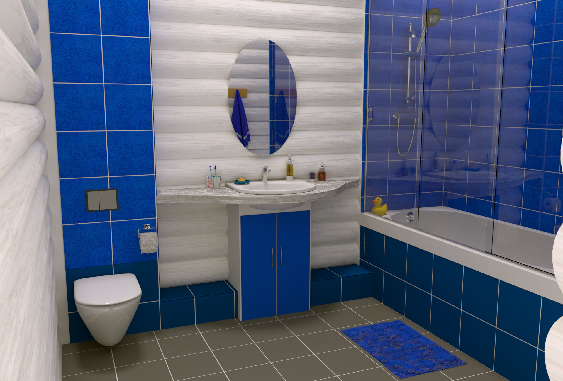 ArtStation - Blue Bathroom