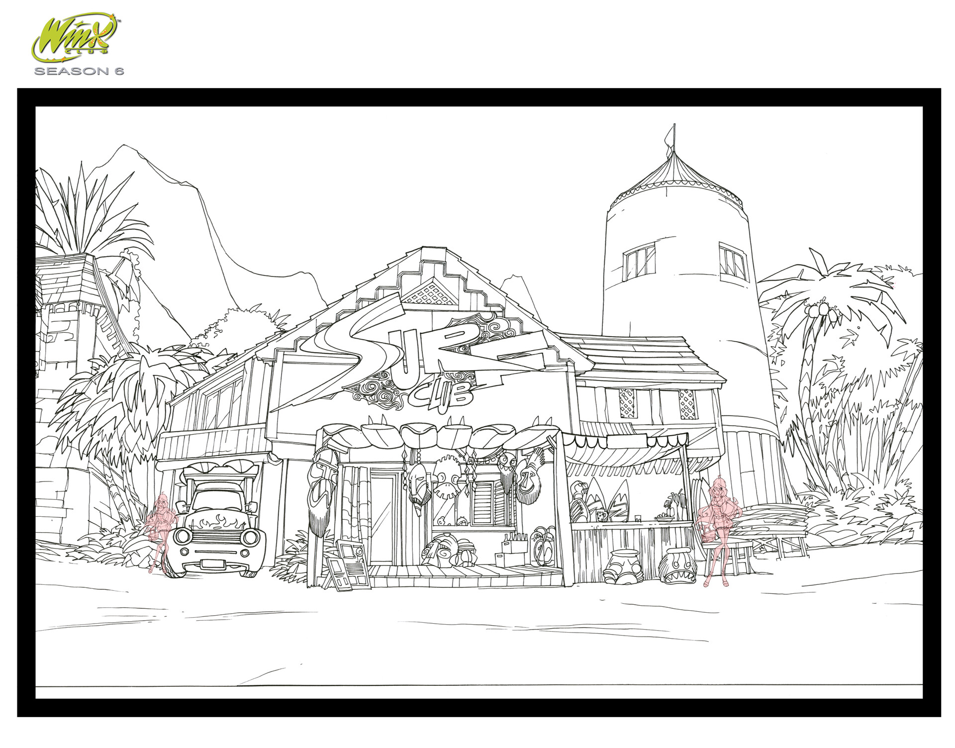 beach house coloring sheet