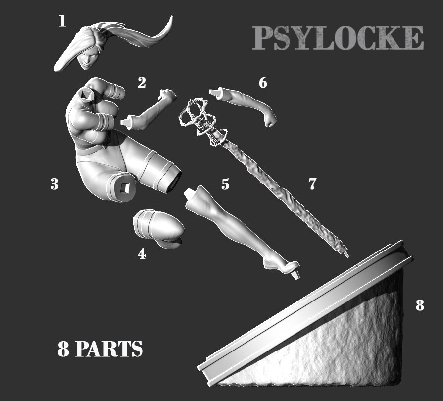 CG Pyro Digital Art - 💥 Download 3D model STL/ZTL - Psylocke from X-Men ...