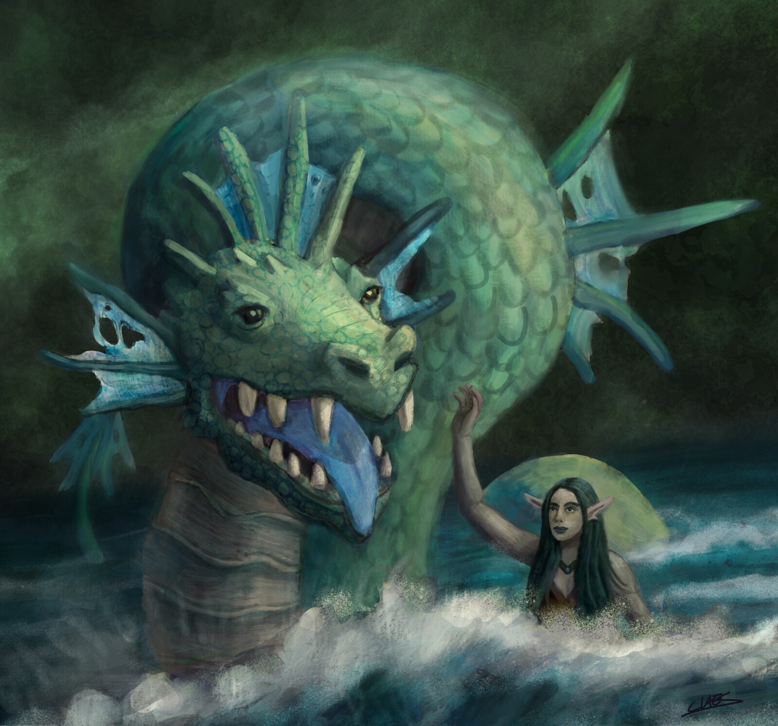 ArtStation - The Sea serpent charmer