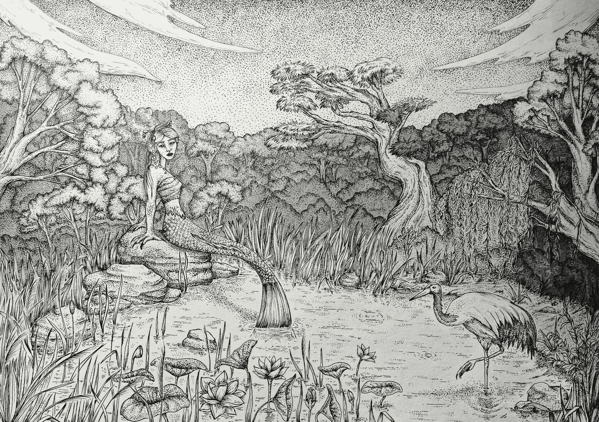 ArtStation - Mermaid on the stone