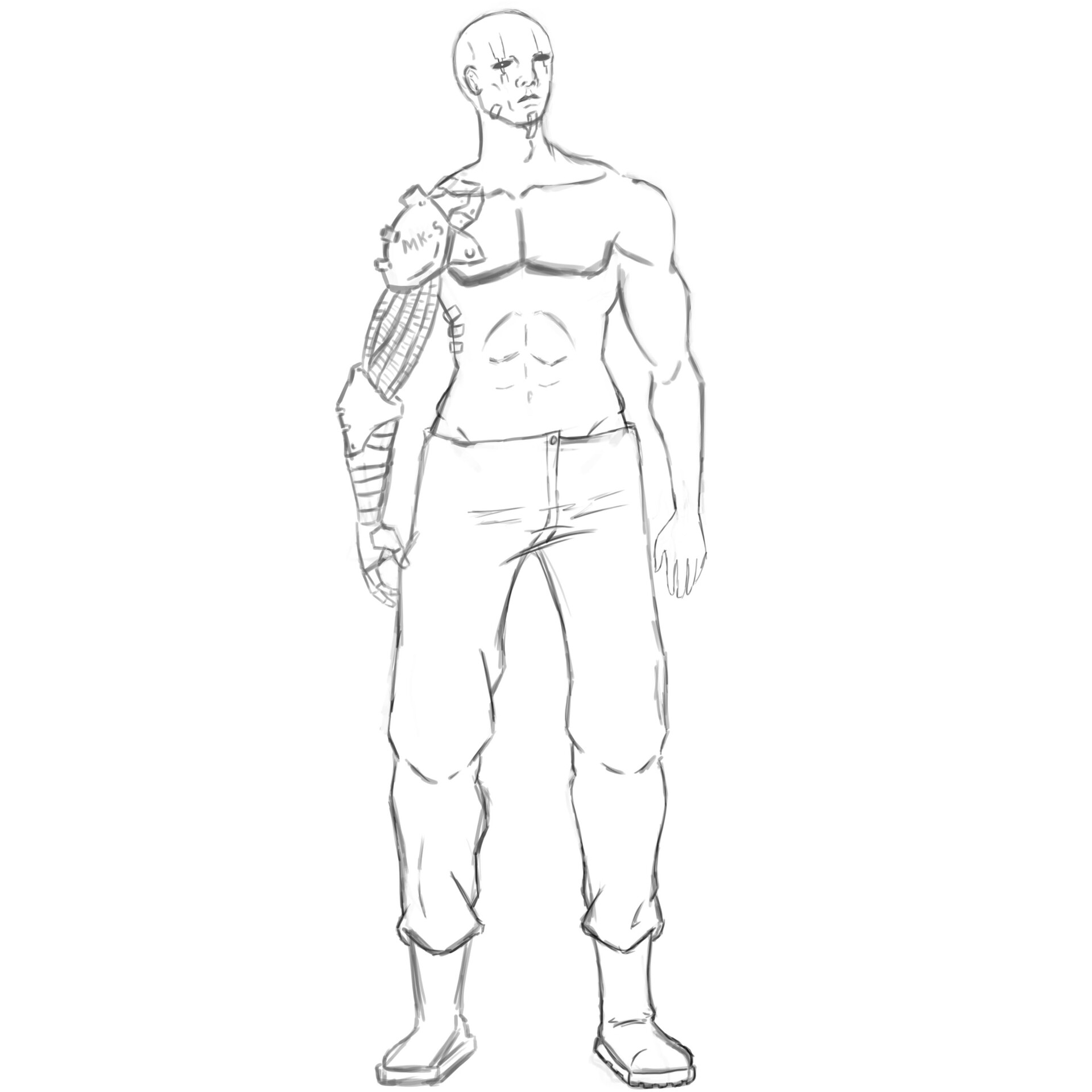 how to draw metal arm