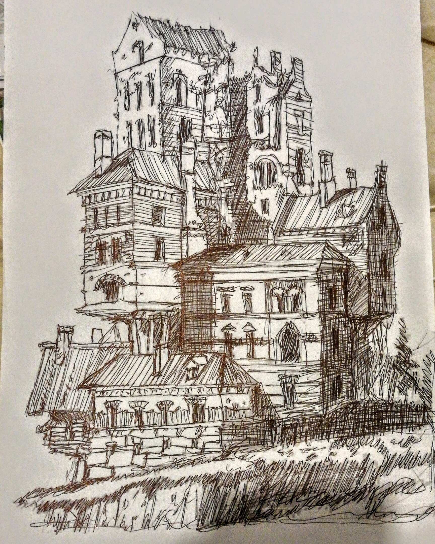 ArtStation - Architectural sketch B&W