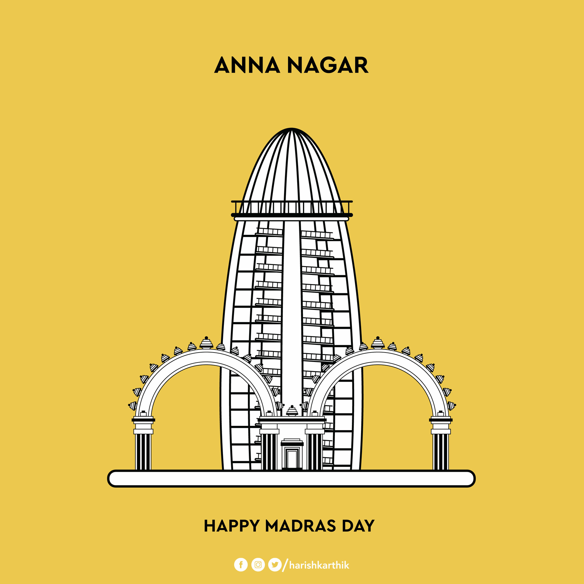ArtStation - Madras Day Illustration (Anna Nagar)