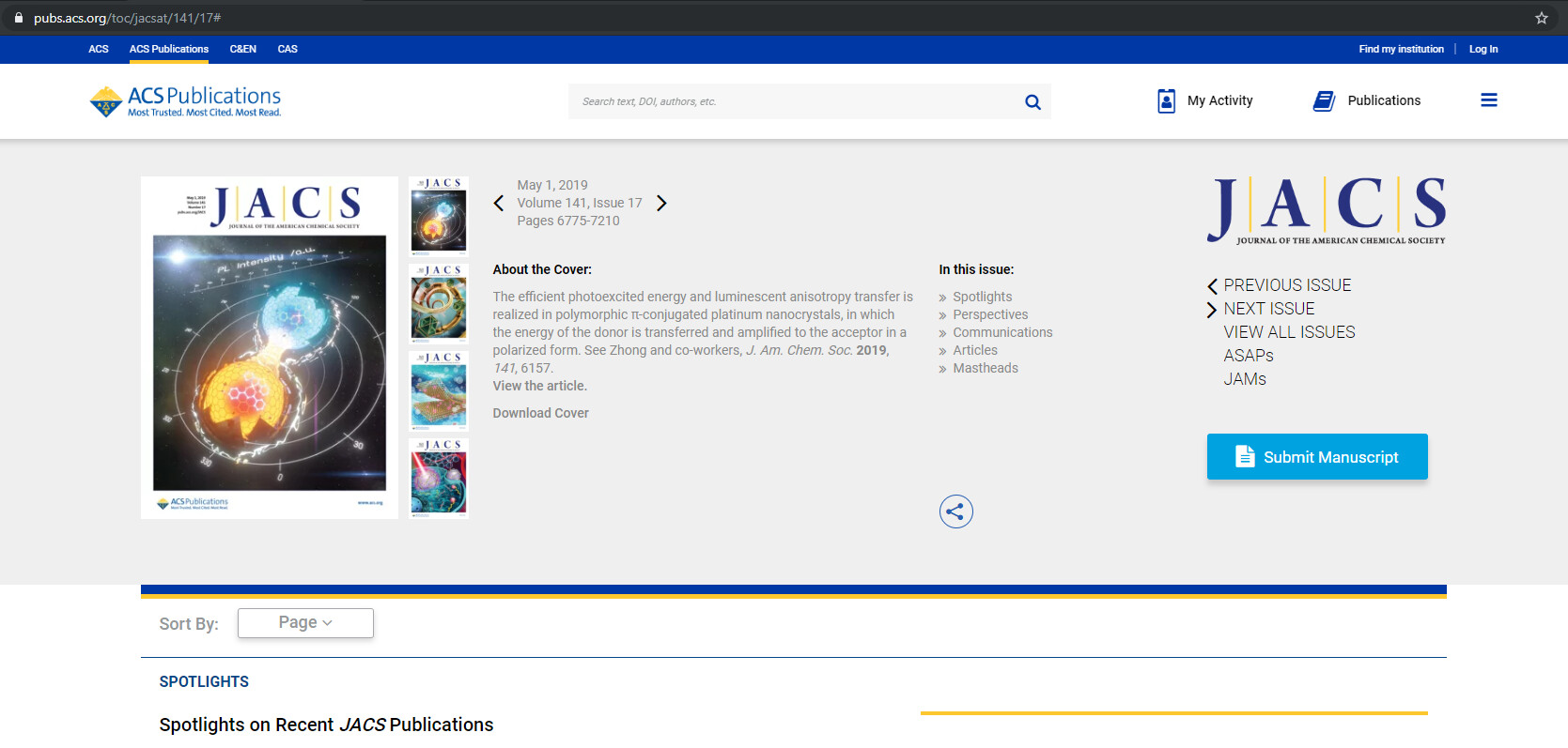 Dylan Lu - JACS Journal Cover Art - Published