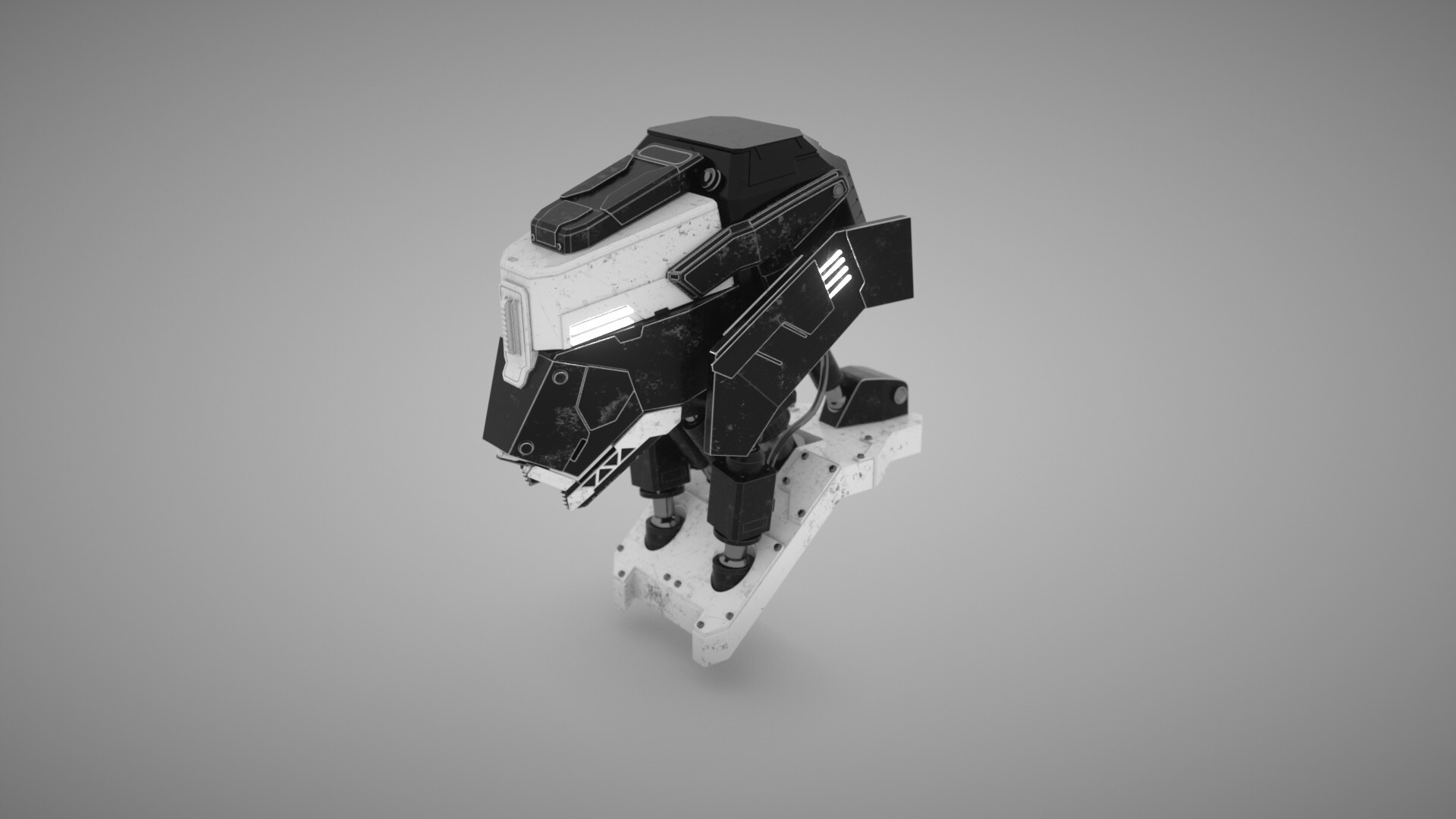 ArtStation - Sci Robot Head - Hard Surface Practice