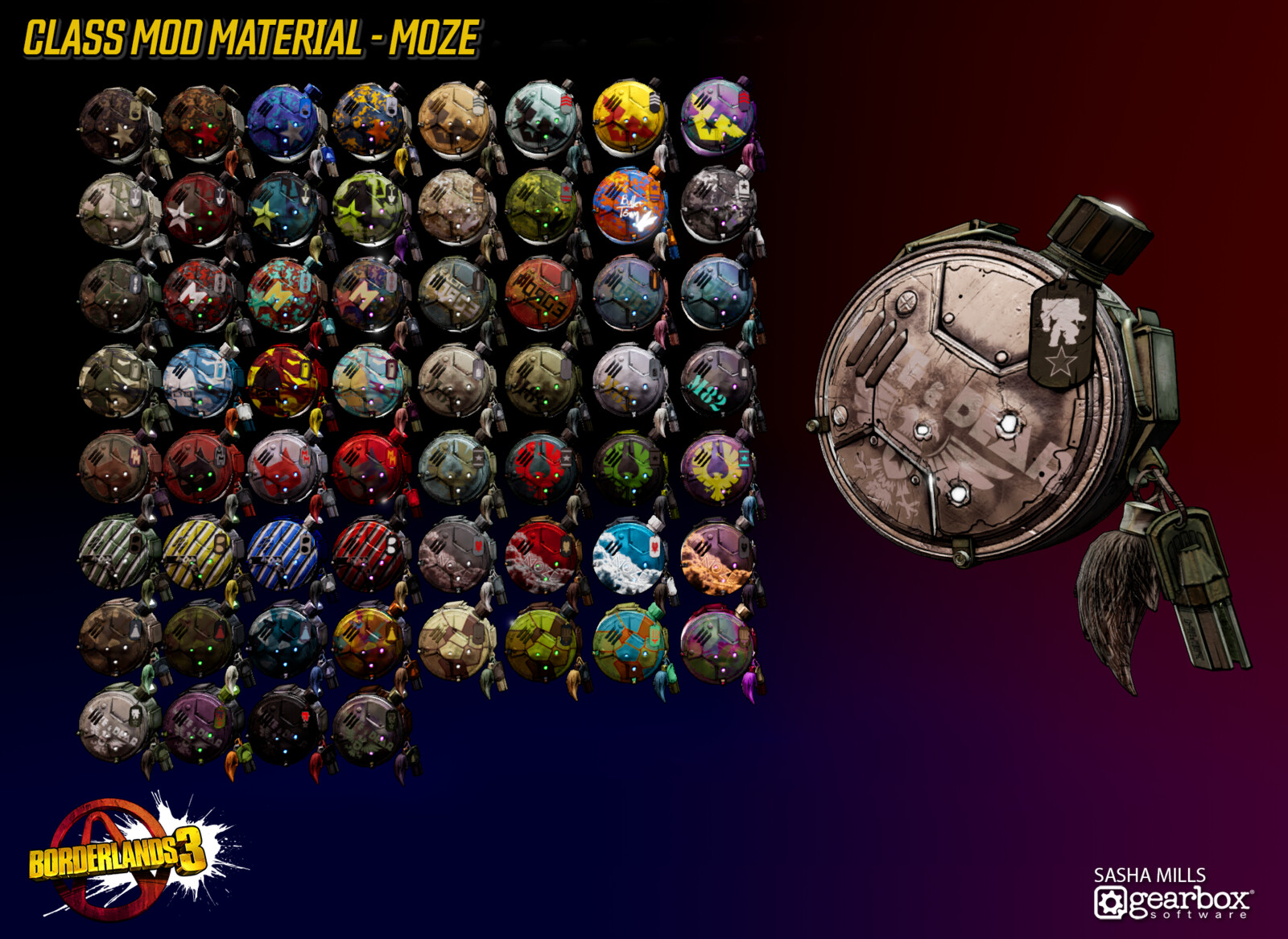 Sasha Mills - Borderlands 3 Class Mod Material