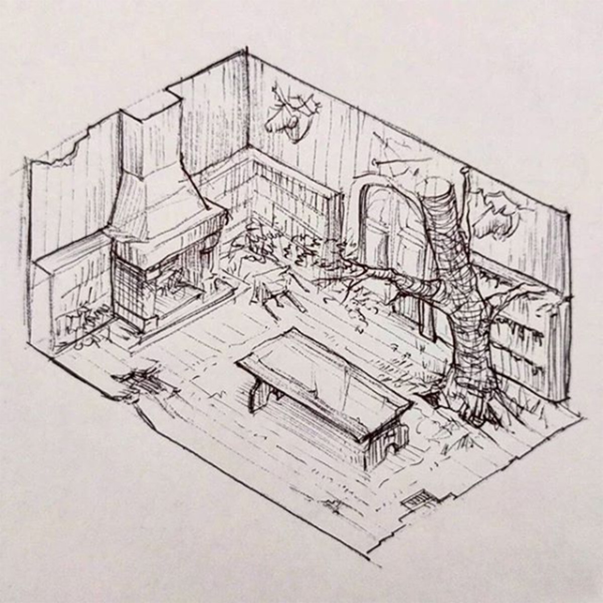 Isometric Interior Drawing