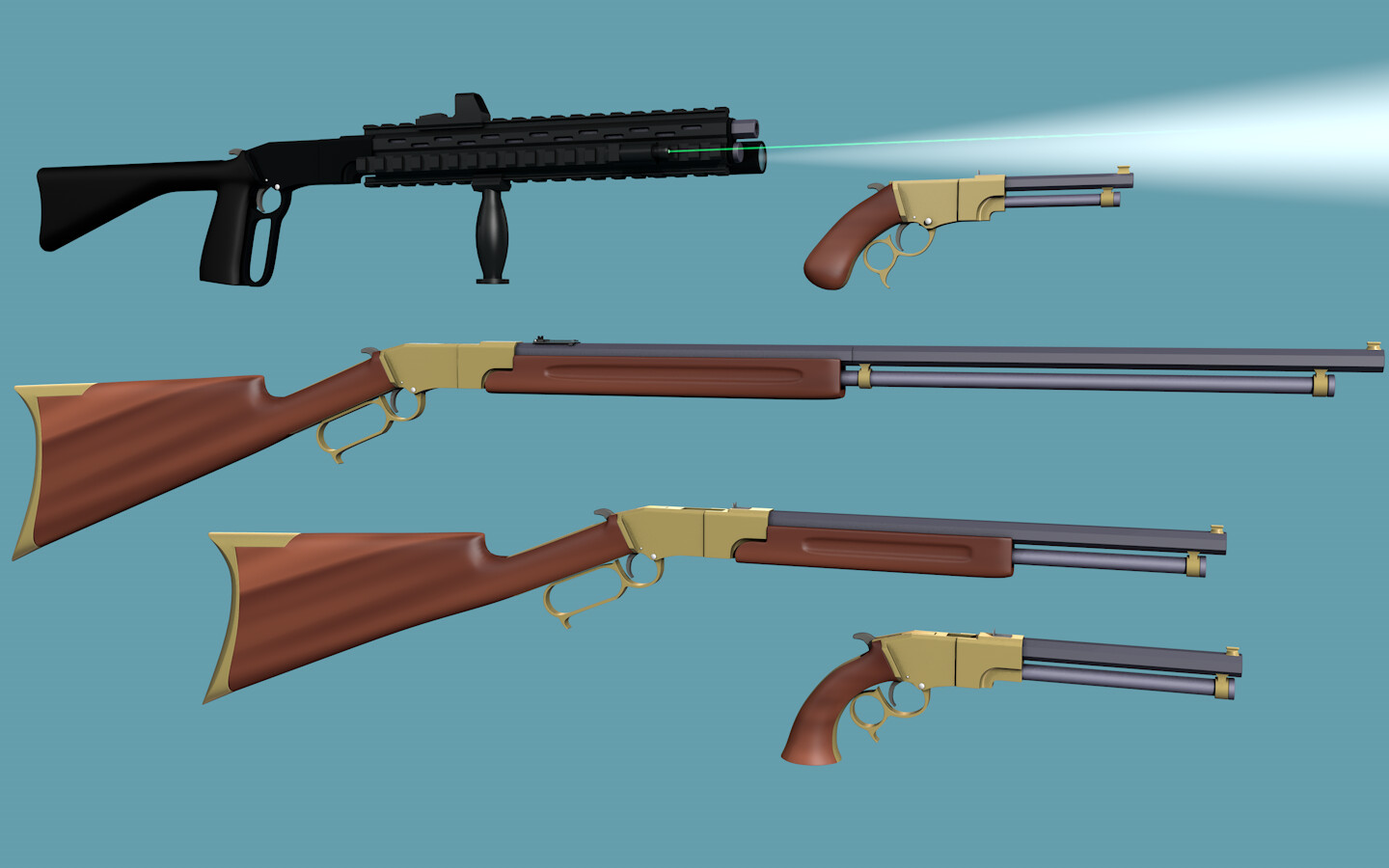 ArtStation - Vulkan Pistols, Carbine, and Rifle