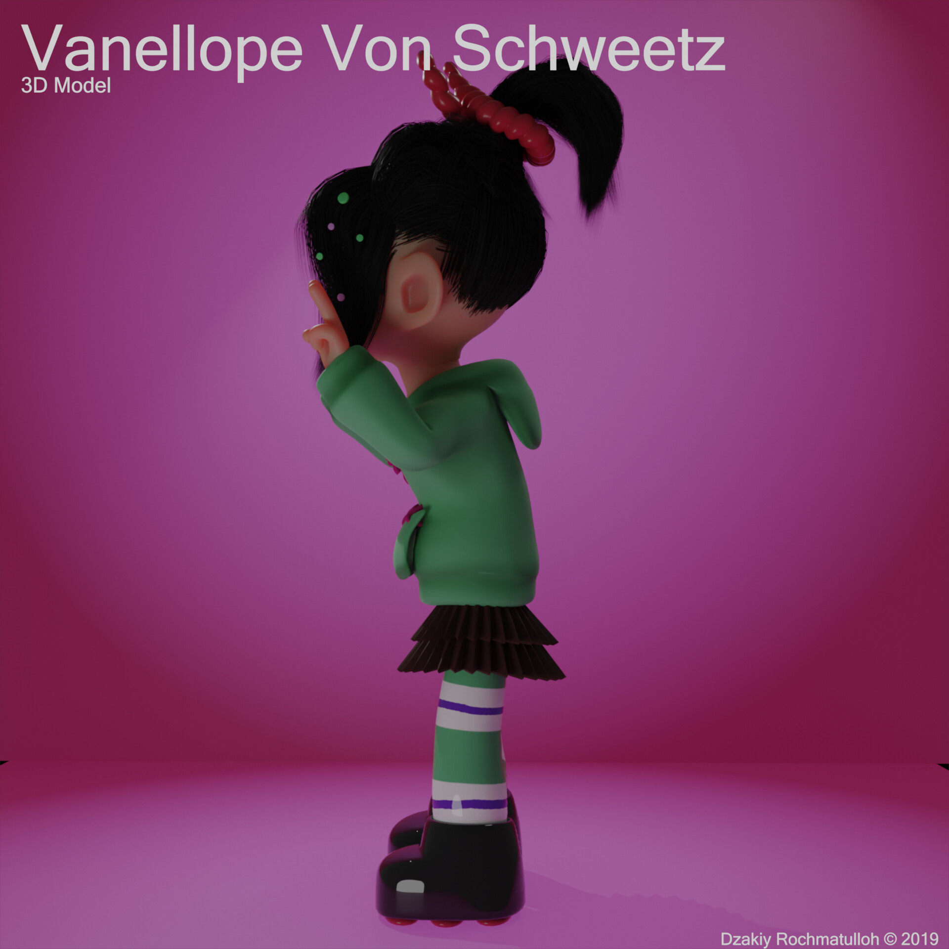 how to draw vanellope von schweetz full body