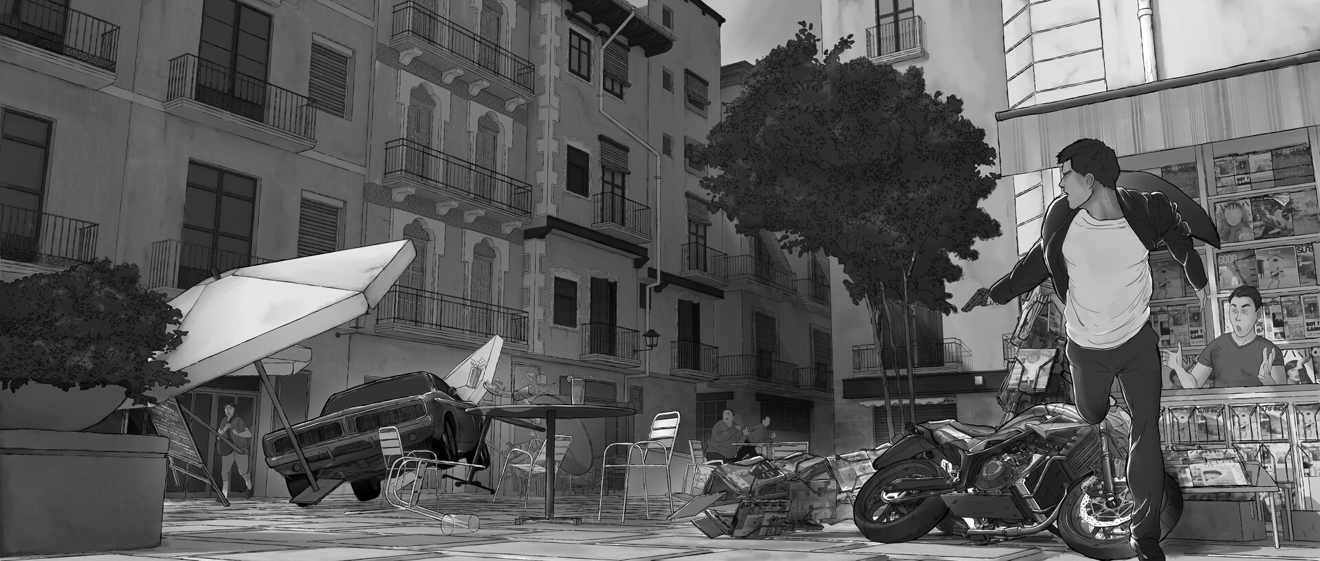 ArtStation - Movie Project: Chase Scene through a restaurant area